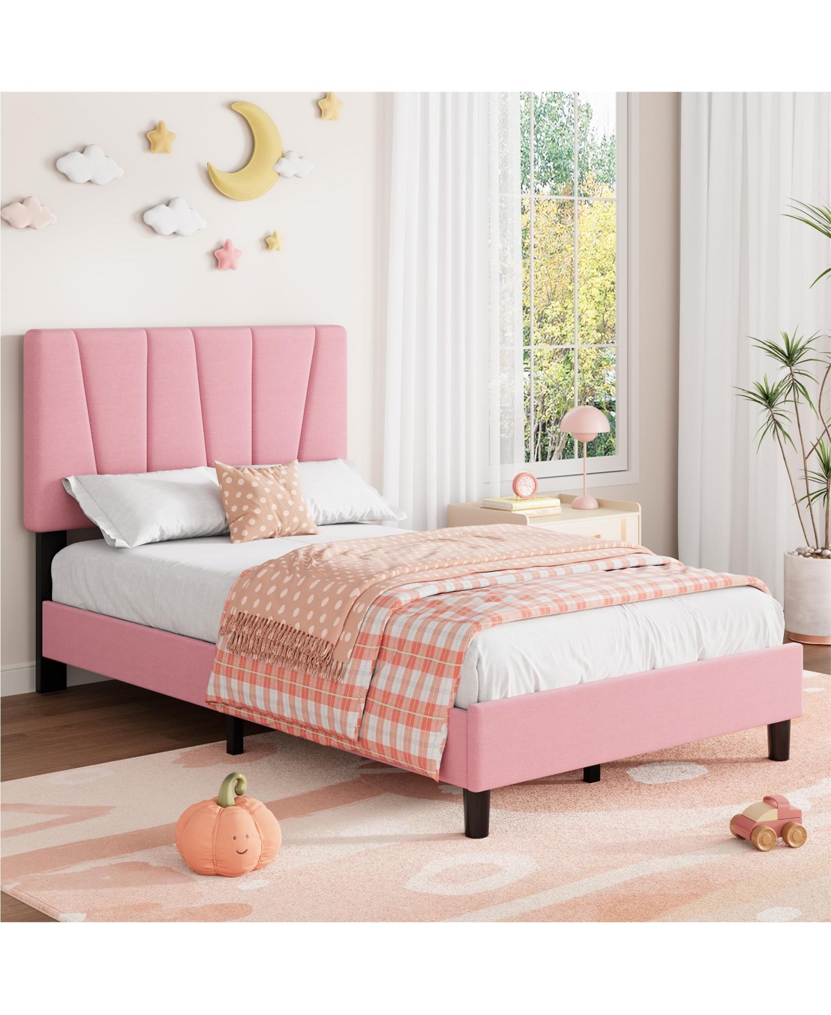 Click here for homfan Modern Upholstered Platform Bed Frame with... prices