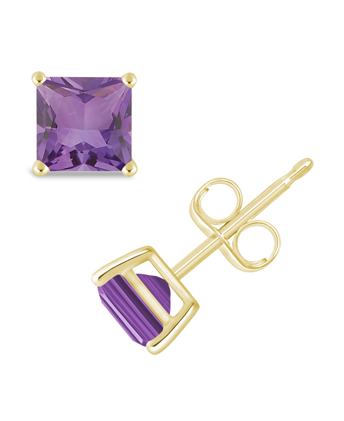 Click here for Princess-cut Gemstone Stud Earrings in 14K Yellow... prices