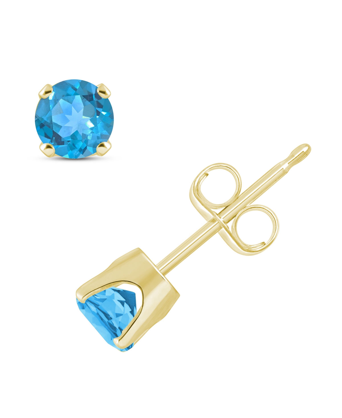 Click here for Gemstone Stud Earrings in 14K Yellow Gold - Blue T... prices