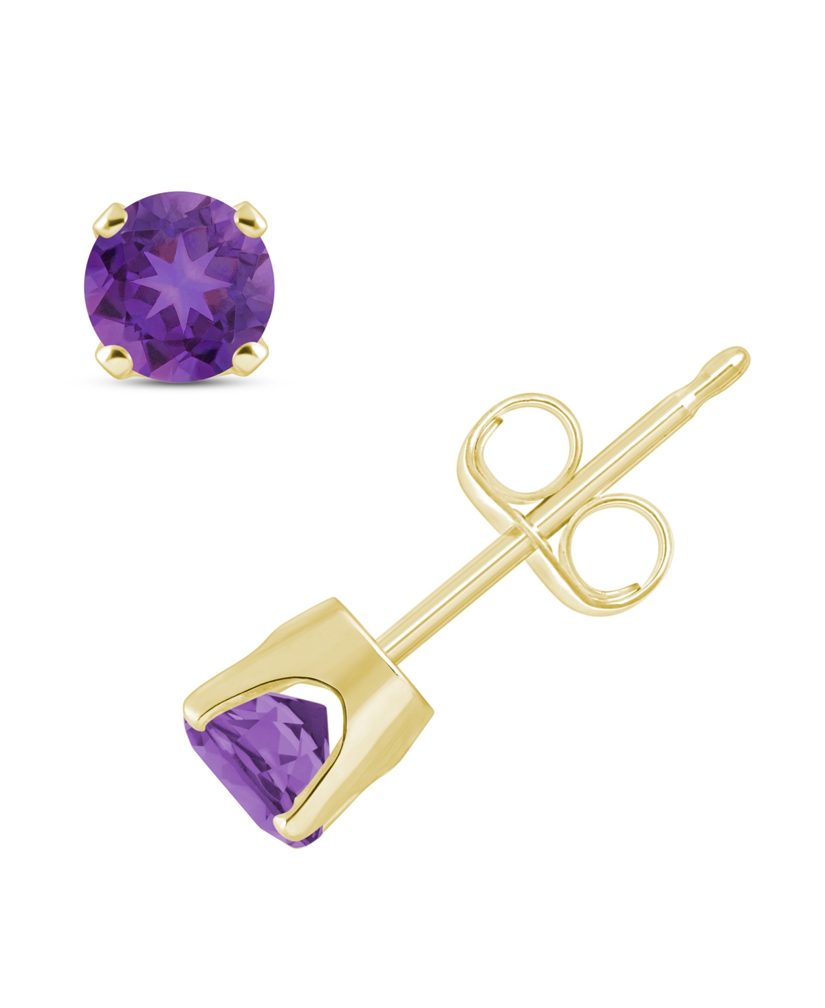 Click here for Gemstone Stud Earrings in 14K Yellow Gold - Amethy... prices