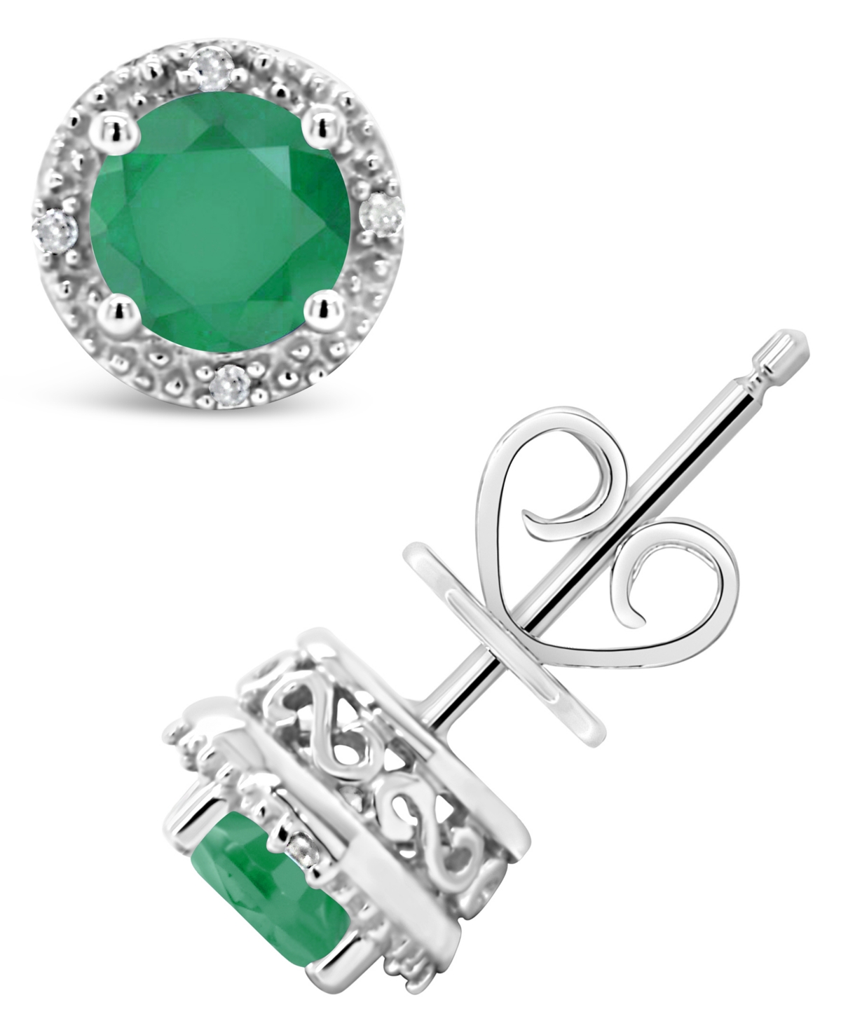 Click here for Emerald (1 ct. t.w.) and Diamond Accent Stud Earri... prices