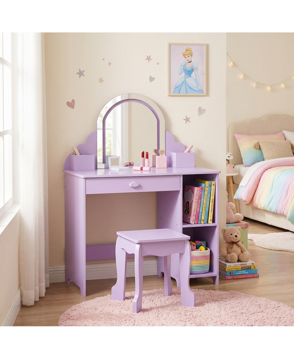 Click here for homfan Elegant Vanity Desk with Mirror and Lights... prices
