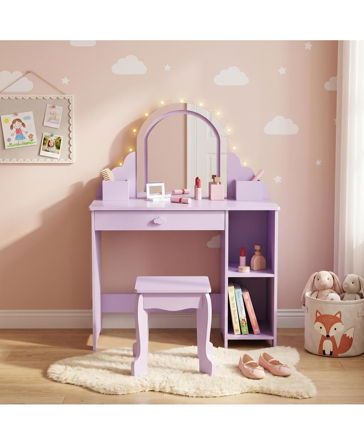 Click here for homfan Elegant Vanity Desk with Mirror and Lights... prices