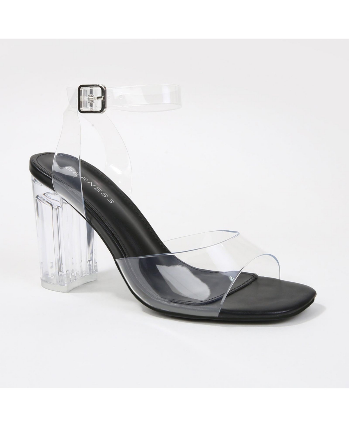 Click here for Berness Womens Navi Clear Strap and Block Heel San... prices