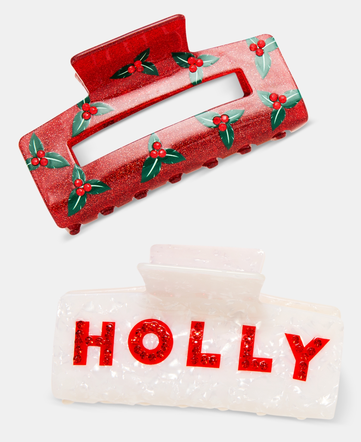 Click here for Holiday Lane Holly Claw Hair Clips  Set of Two  Ma... prices