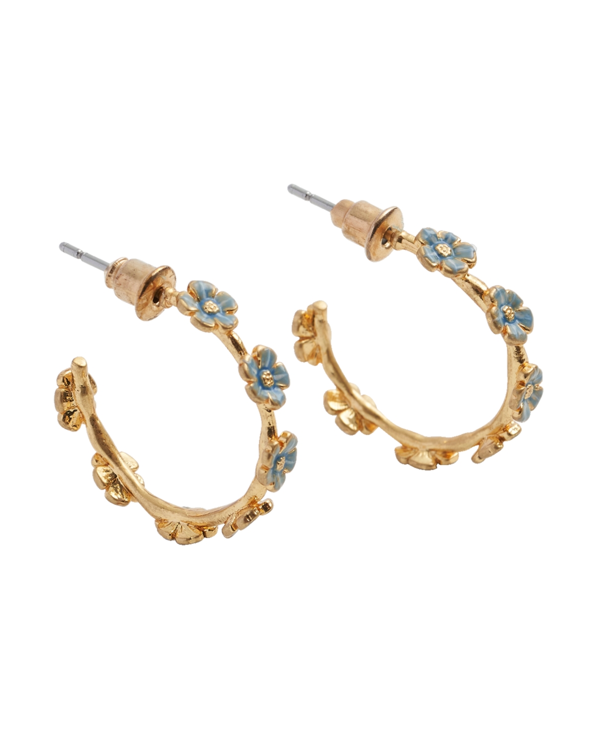 Click here for Fable England Forget-Me-Not Stud Hoop Earrings - G... prices