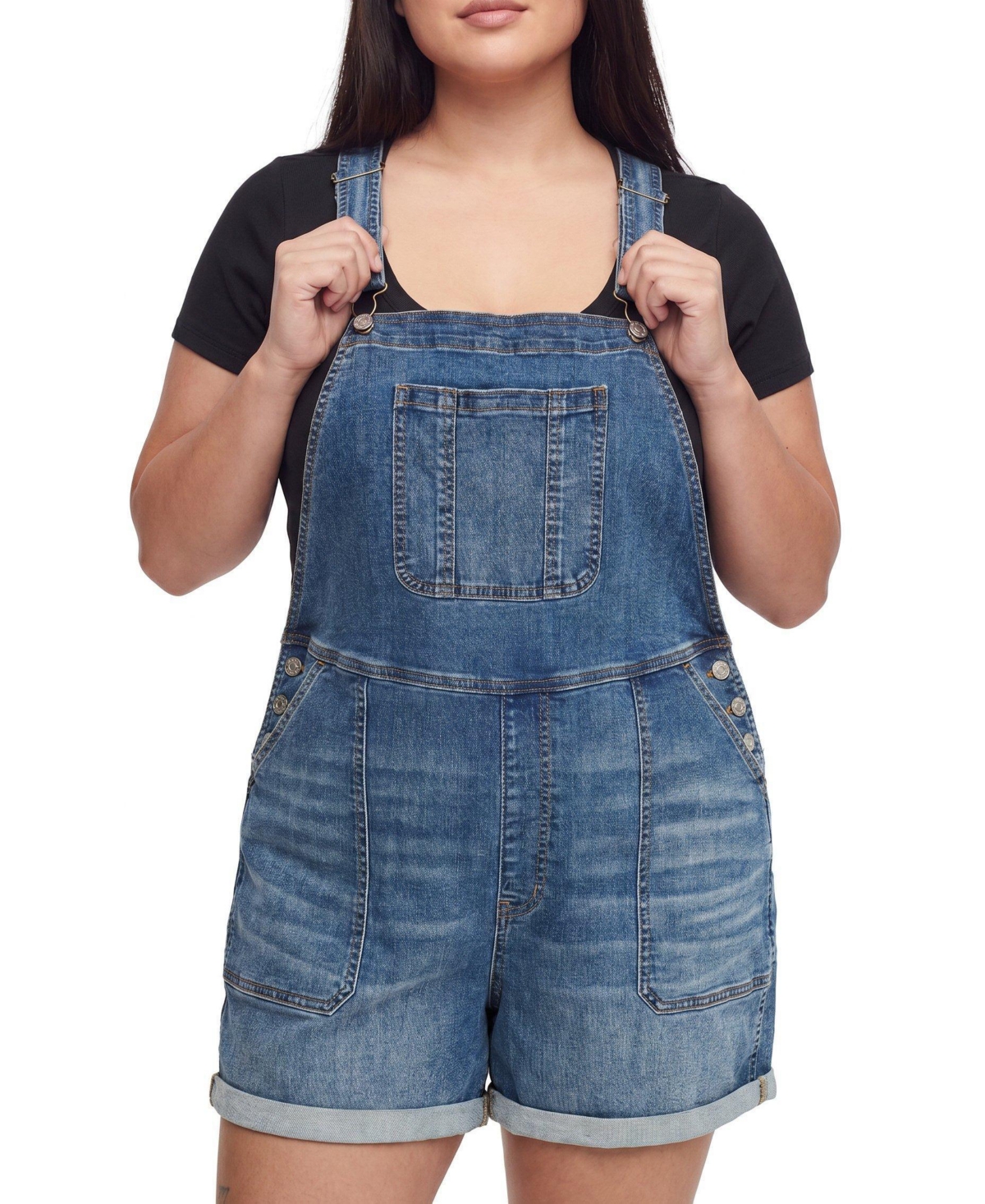 Click here for Torrid Womens 3 Relaxed Denim Shortall - Shore bre... prices