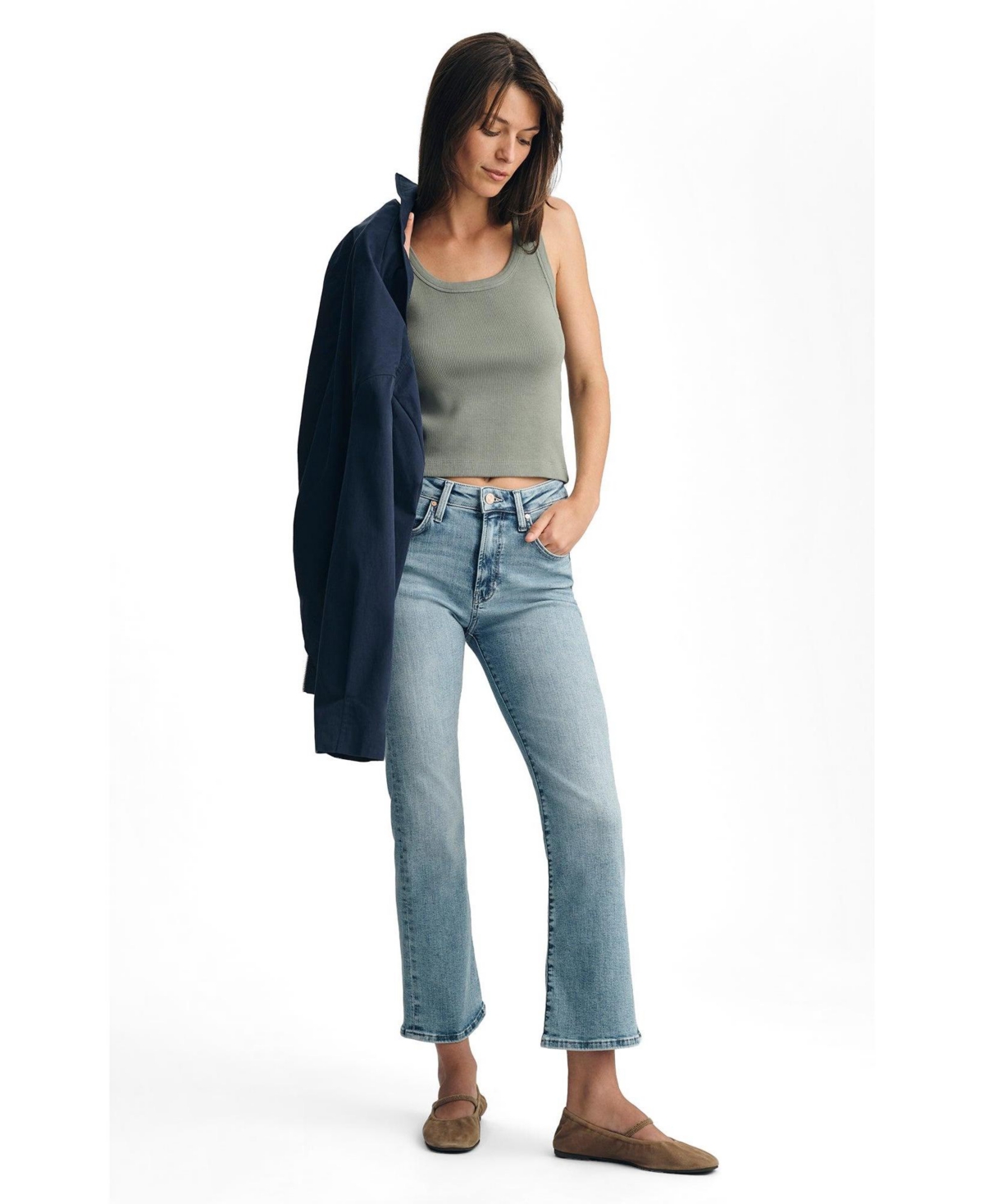 Click here for Mavi Jeans Womens Anika Mid Rise Cropped Flare In... prices