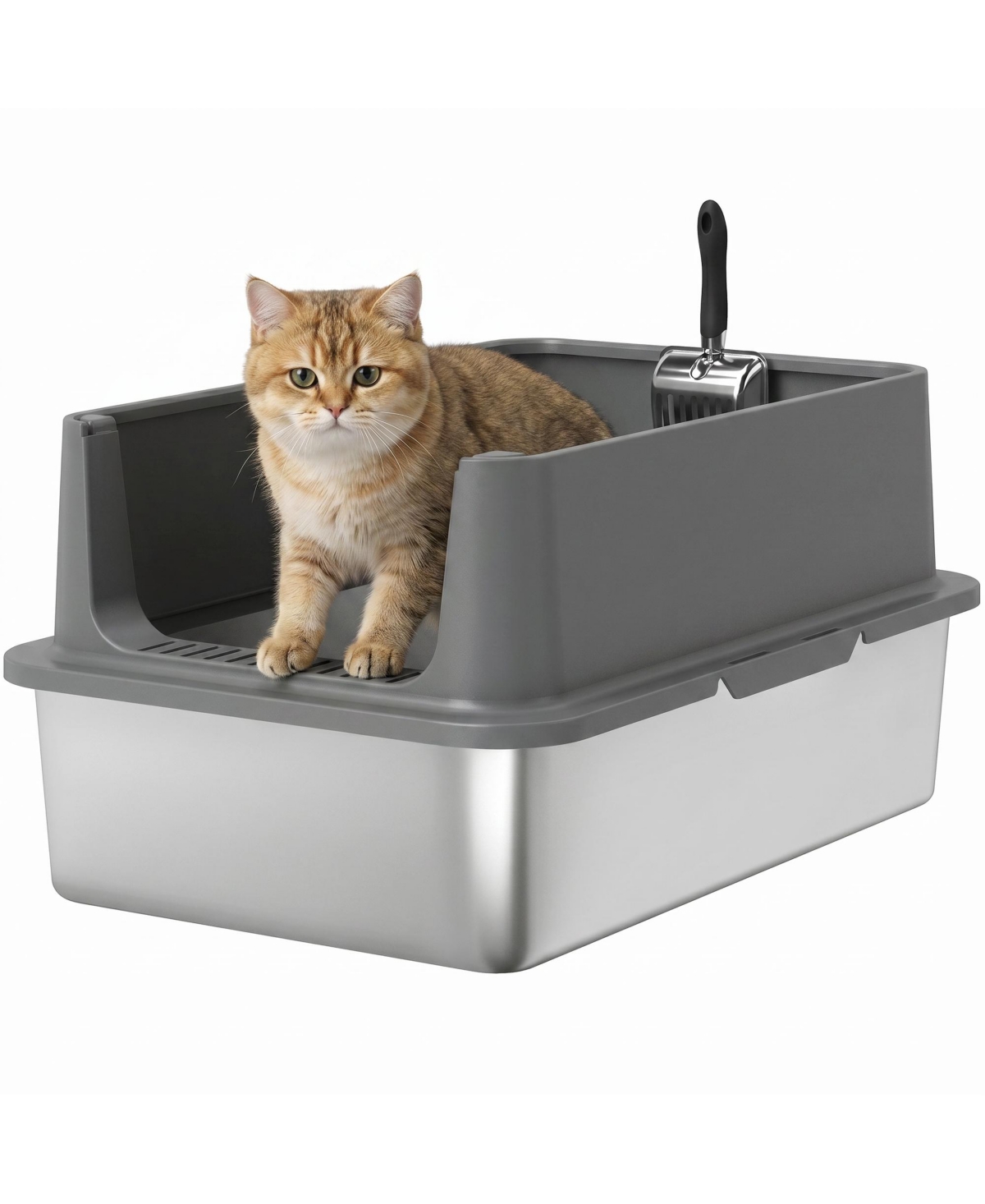 Click here for PawHut Xl Stainless Steel Cat Litter Box High Side... prices