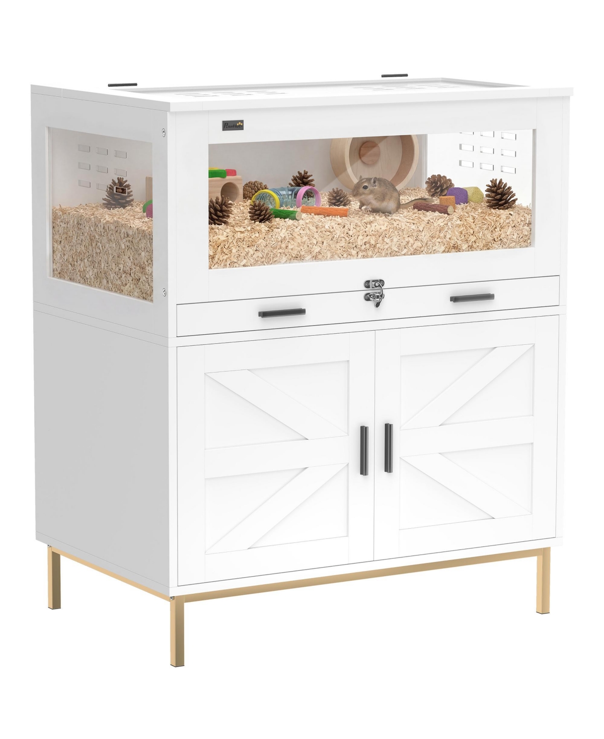 Click here for PawHut Hamster Cage with Storage Cabinet Small Ani... prices