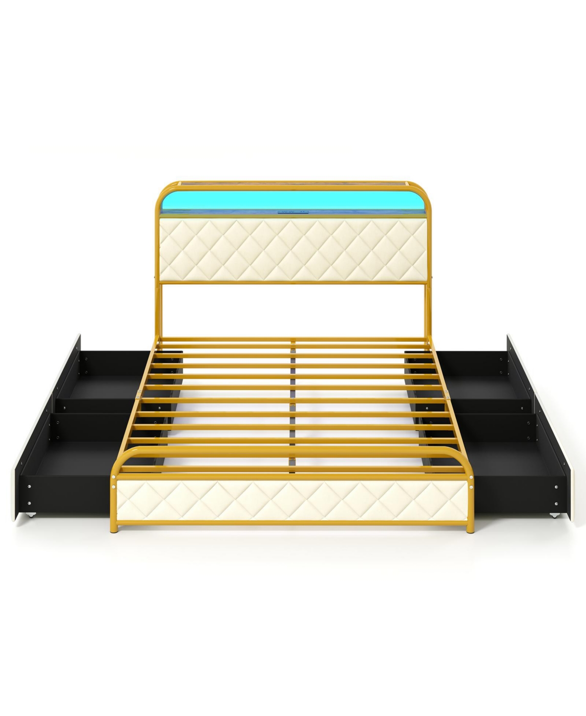 Click here for Slickblue Modern Platform Bed Frame with Led Light... prices