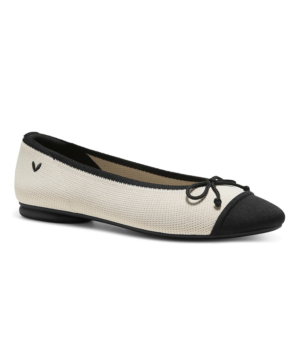 Click here for Vivaia Womens Tiana Almond-Toe Bow Flats - Cream i... prices