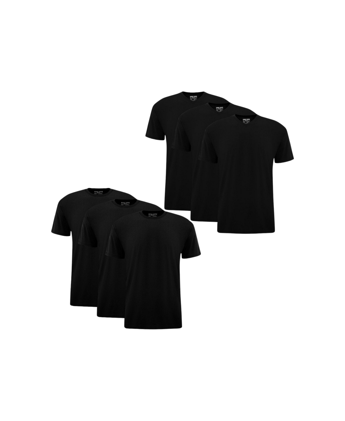 Click here for Epic Fits Mens Mixed T-Shirt  6-Pack - Black prices