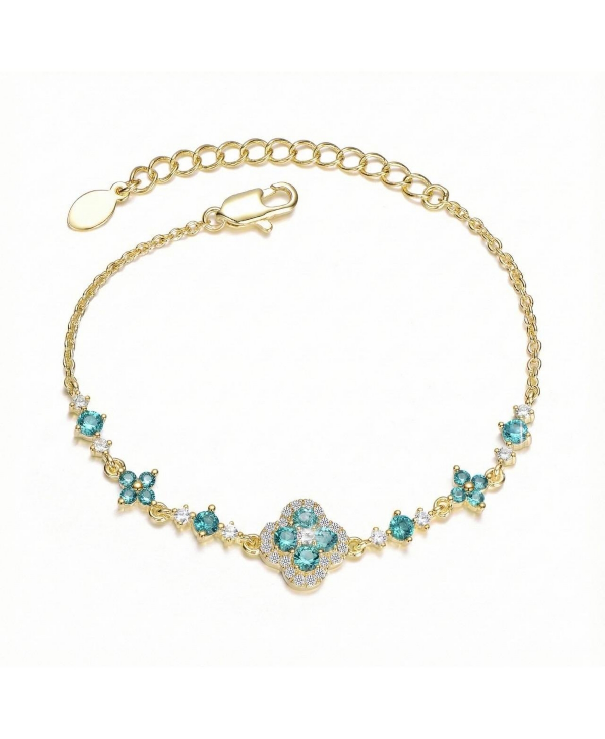 Click here for GiGiGirl Radiant 14K Gold Plated Cz Clover and Flo... prices