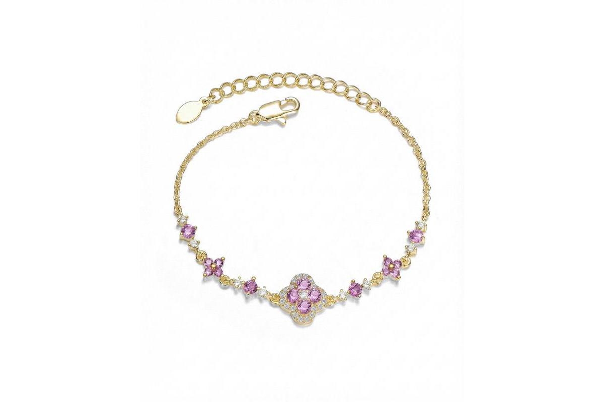 Click here for GiGiGirl Radiant 14K Gold Plated Cz Clover and Flo... prices