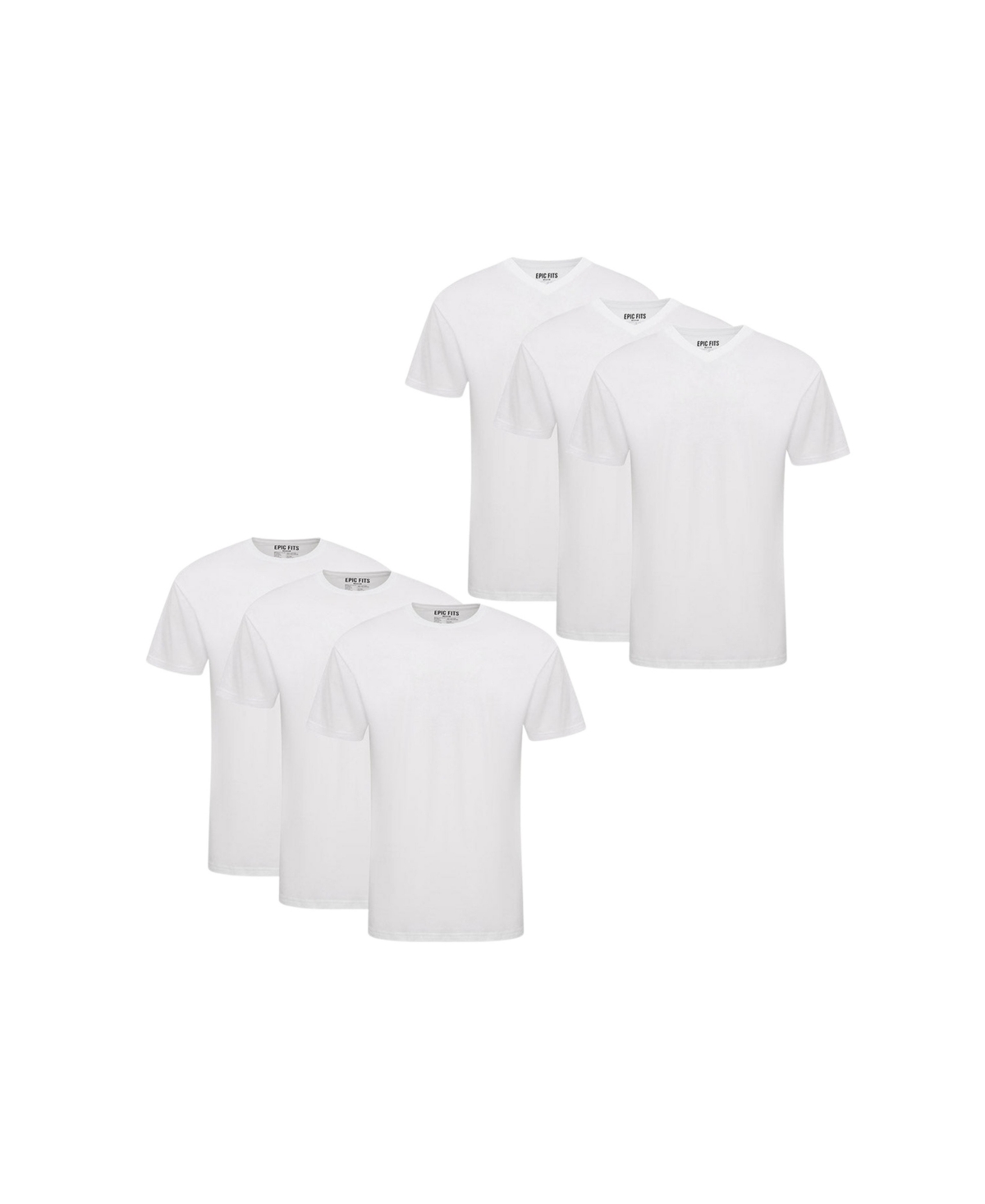 Click here for Epic Fits Mens Mixed T-Shirt  6-Pack - White prices