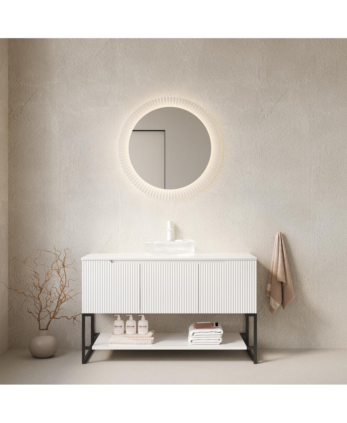 Click here for Sillysis 48 Inch Modern Bathroom Vanity with Glass... prices
