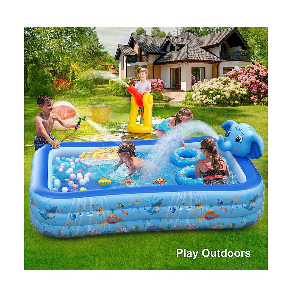 Click here for Cowin Elephant Inflatable Swimming Pool with Sprin... prices
