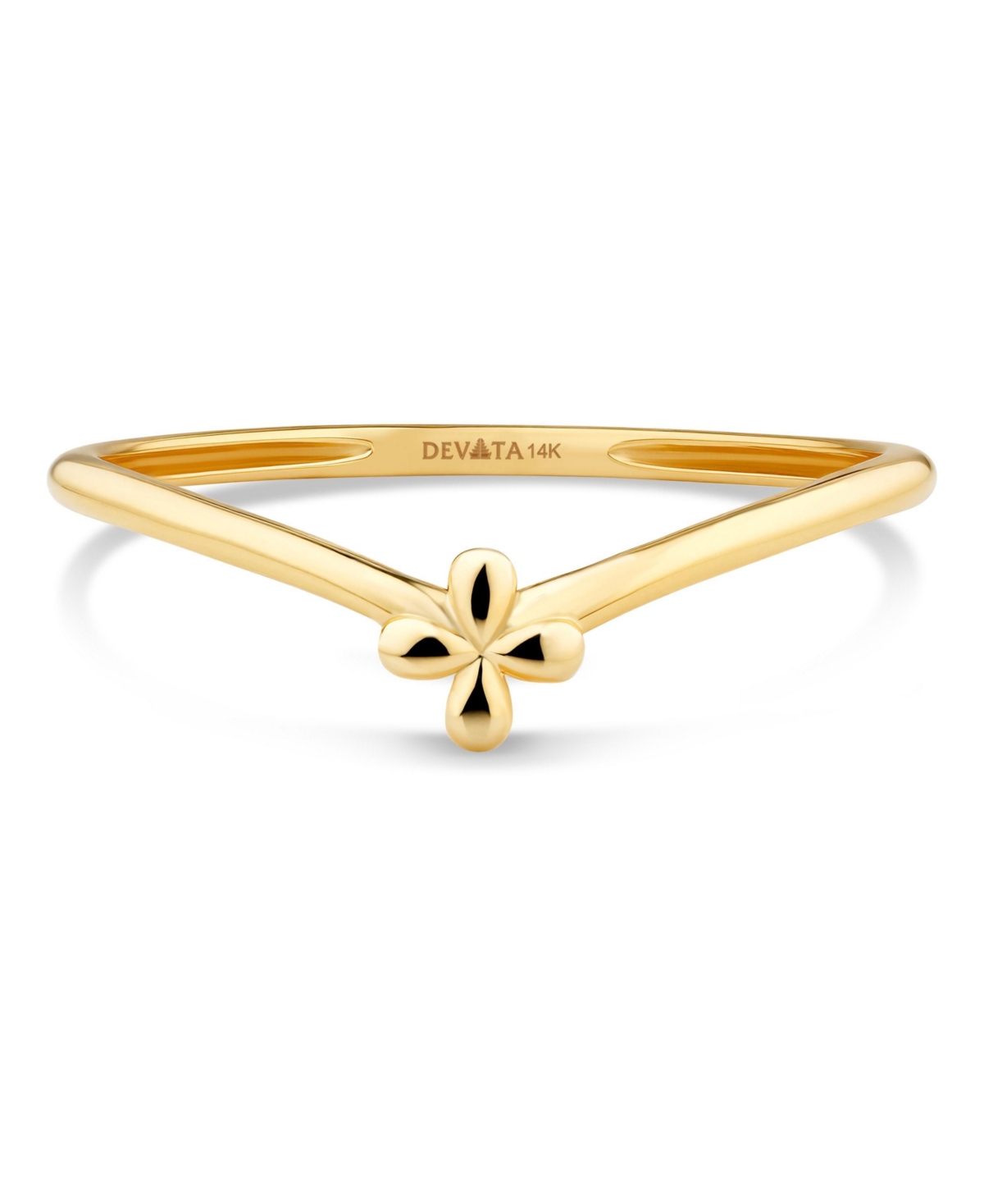 Click here for Devata Flower on Chevron Ring in 14K Gold - Gold prices