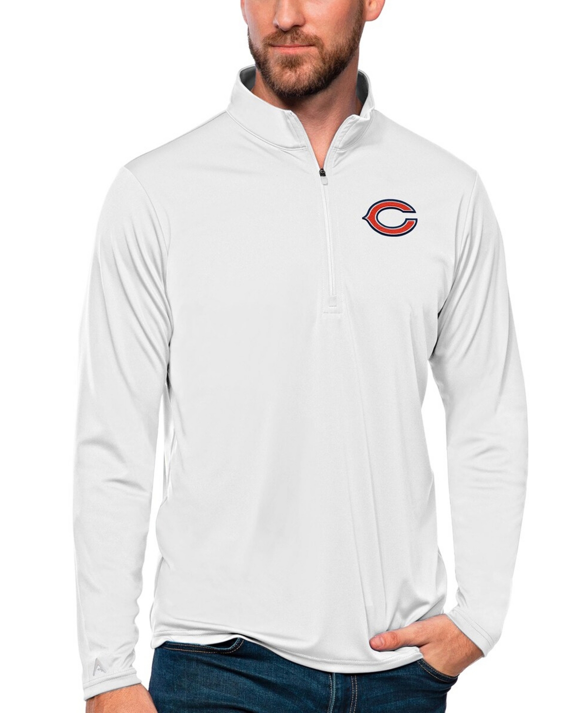 Click here for Antigua Mens White Chicago Bears Tribute Quarter-Z... prices