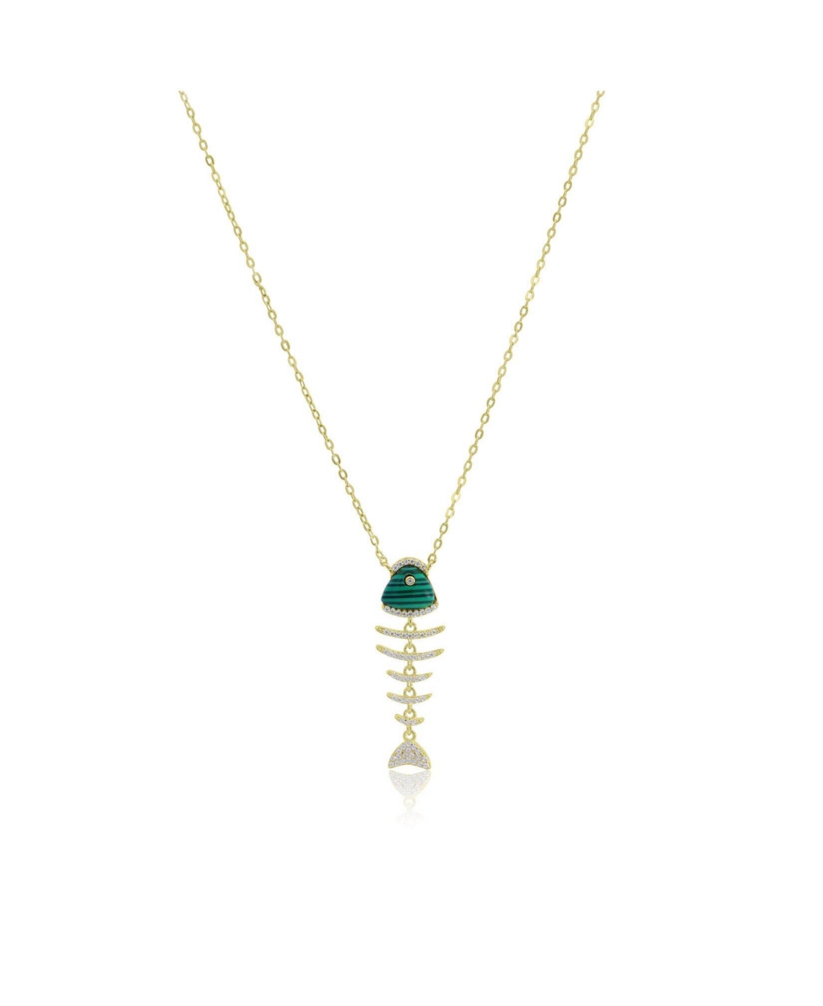 Click here for The Lovery Malachite Fish Necklace 14K Gold-Plated... prices