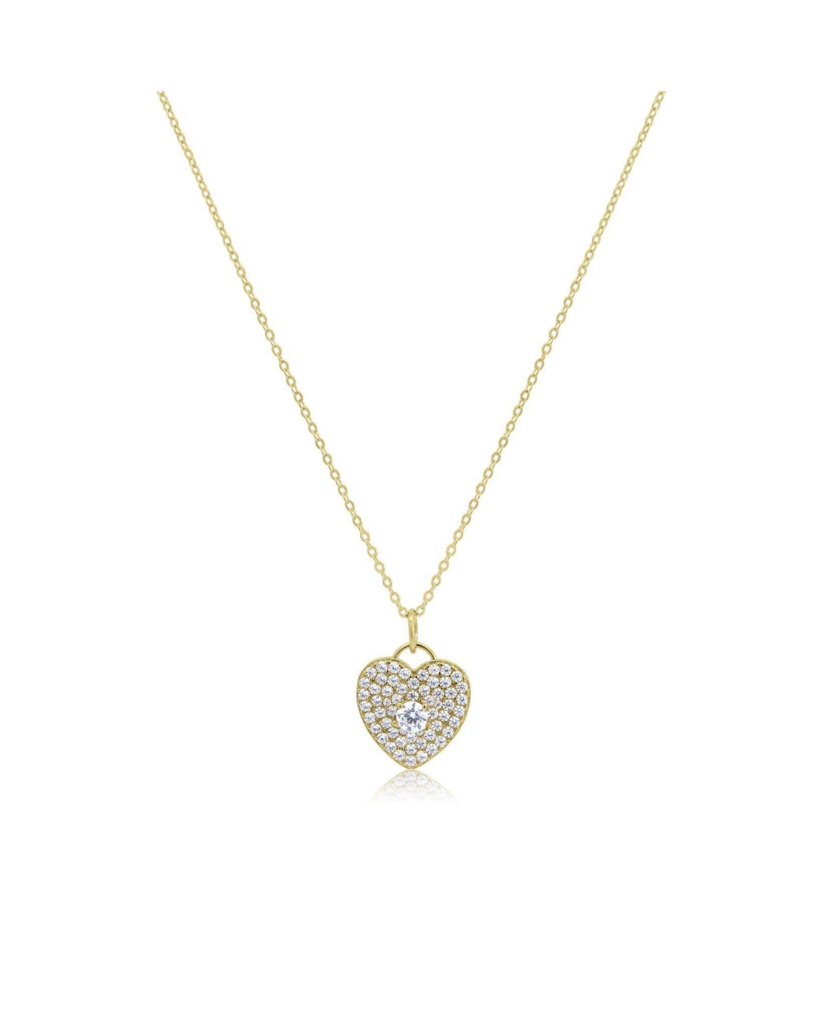 Click here for The Lovery Cz Heart Padlock Necklace 14K Gold Plat... prices