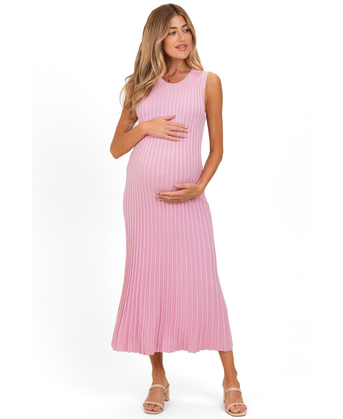 Click here for Pinkblush Maternity Pink Ribbed Knit Sleeveless Ma... prices