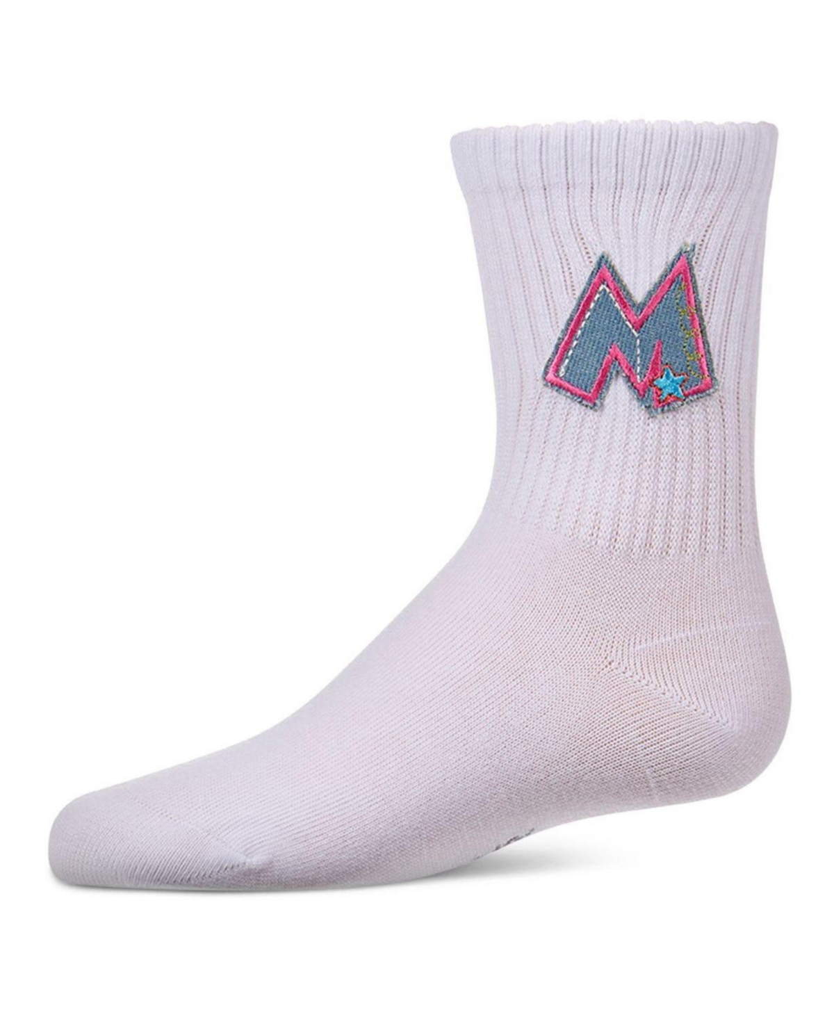Click here for MeMoi Girls Ribbed Cotton-Rich Crew Socks with Emb... prices
