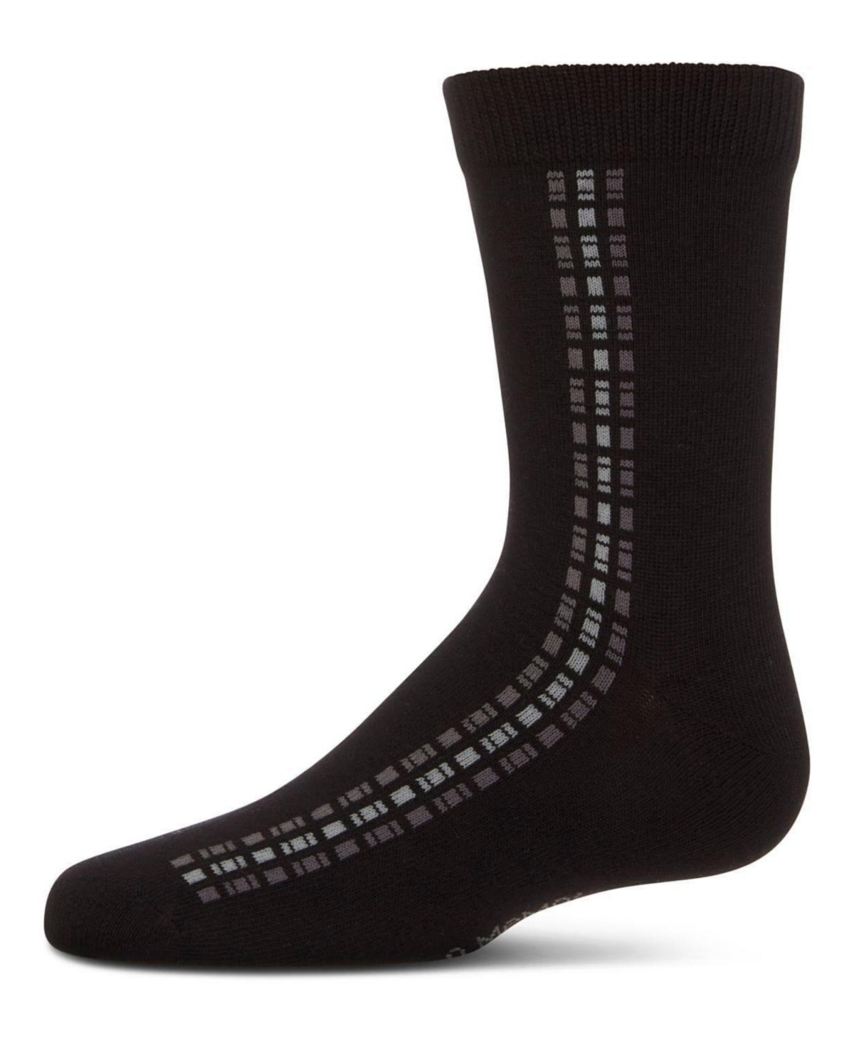 Click here for MeMoi Boys Vertical Dashed Line Crew Socks - Black prices