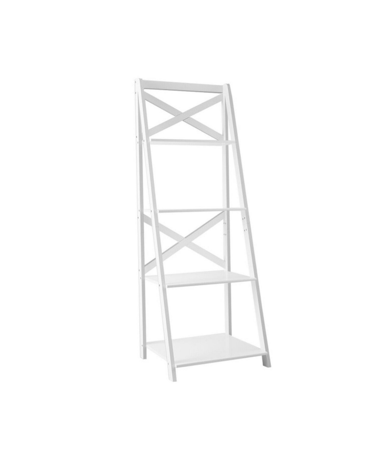 Click here for Gouun 4-Tier Leaning Ladder Shelf Bookcase - White prices