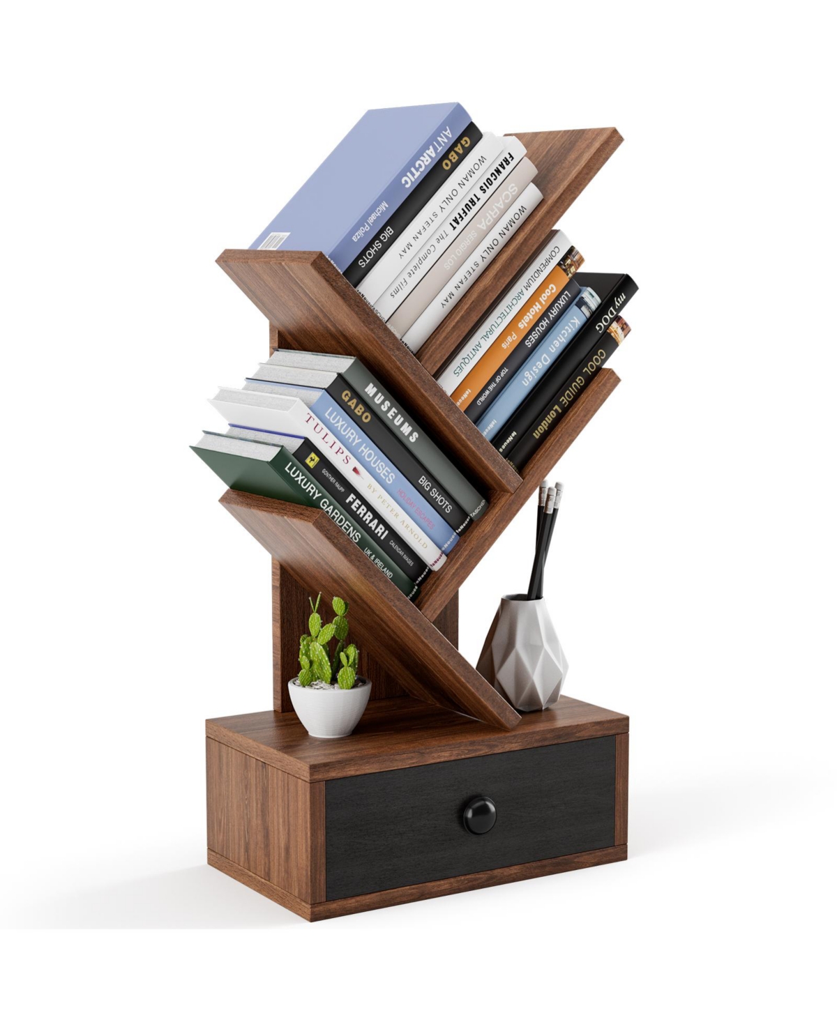Click here for Gouun 24 Inch Tall Compact Tree-Shape 5-Tier Bookc... prices