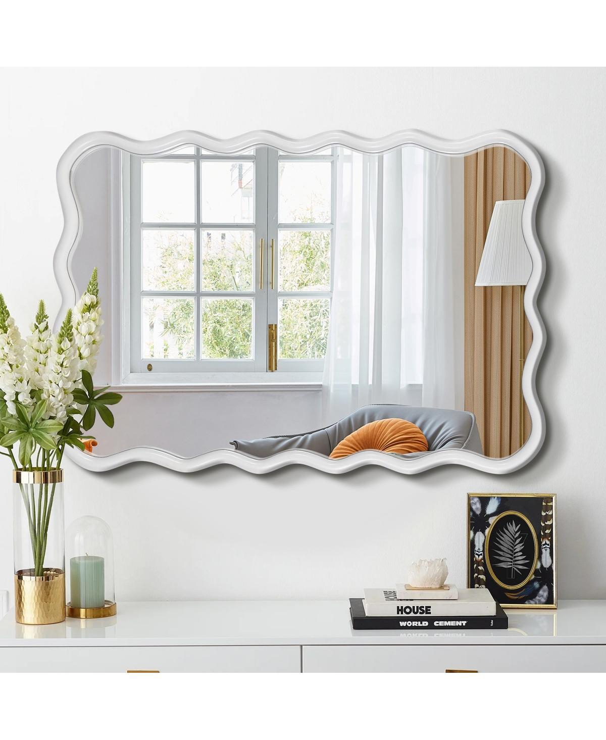 Click here for Laoties 40 x 28 Wavy Solid Wood Wall Mirror  Moder... prices