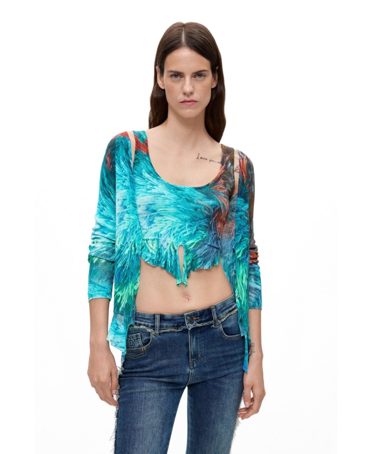 Click here for Desigual Womens Long Printed Sweater M. C. Lacroix... prices