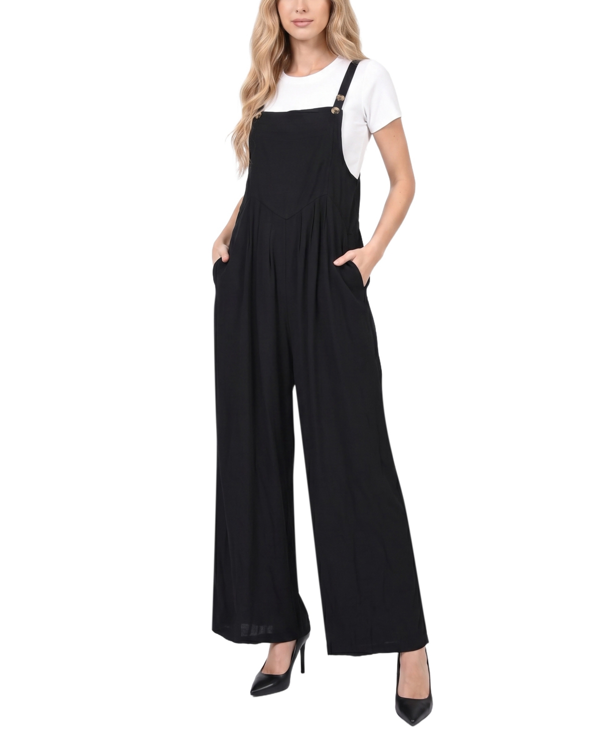 Click here for Ny Collection Petite Sleeveless Jumpsuit - Black prices