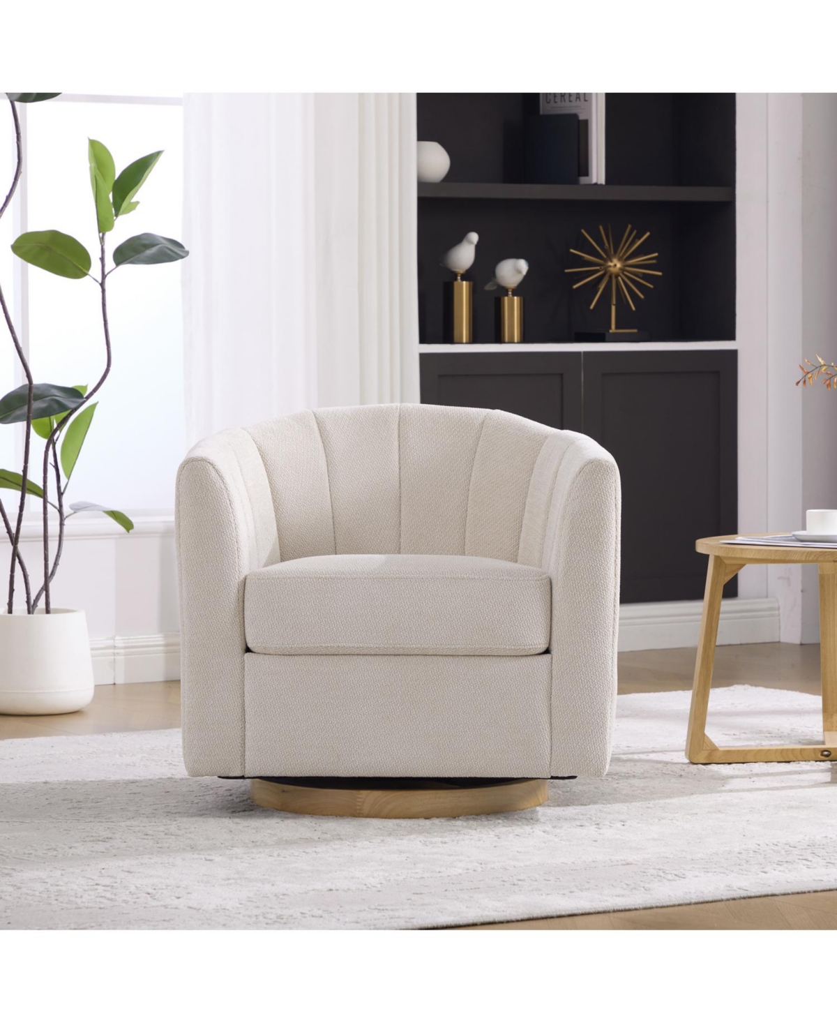 Click here for Rainsken Upholstered Chenille Swivel Barrel Chair... prices