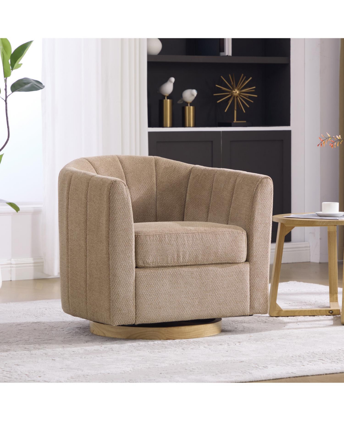 Click here for Rainsken Upholstered Chenille Swivel Barrel Chair... prices