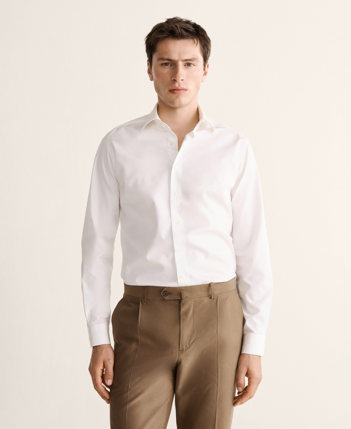 Click here for Mango Mens Cotton Slim Fit Shirt - White prices
