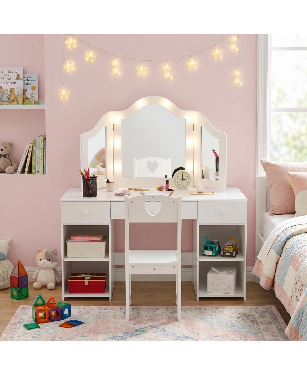 Click here for homfan Girls Vanity with Touch Light  Detachable T... prices