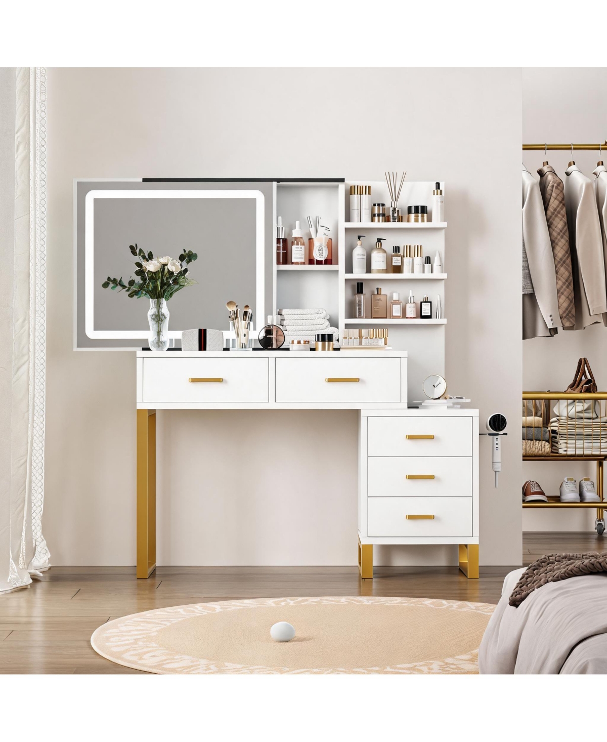 Click here for homfan Vanity Table with Mirror  Elegant Dressing... prices