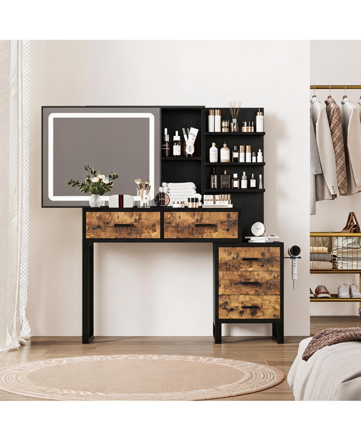 Click here for homfan Vanity Table with Mirror  Elegant Dressing... prices