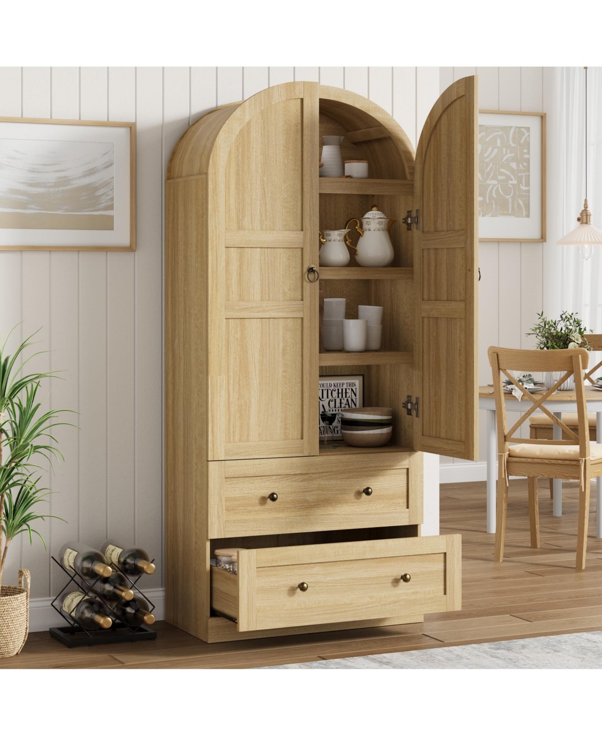 Click here for homfan 72 Inch Tall Dome Bookcase with Drawers and... prices
