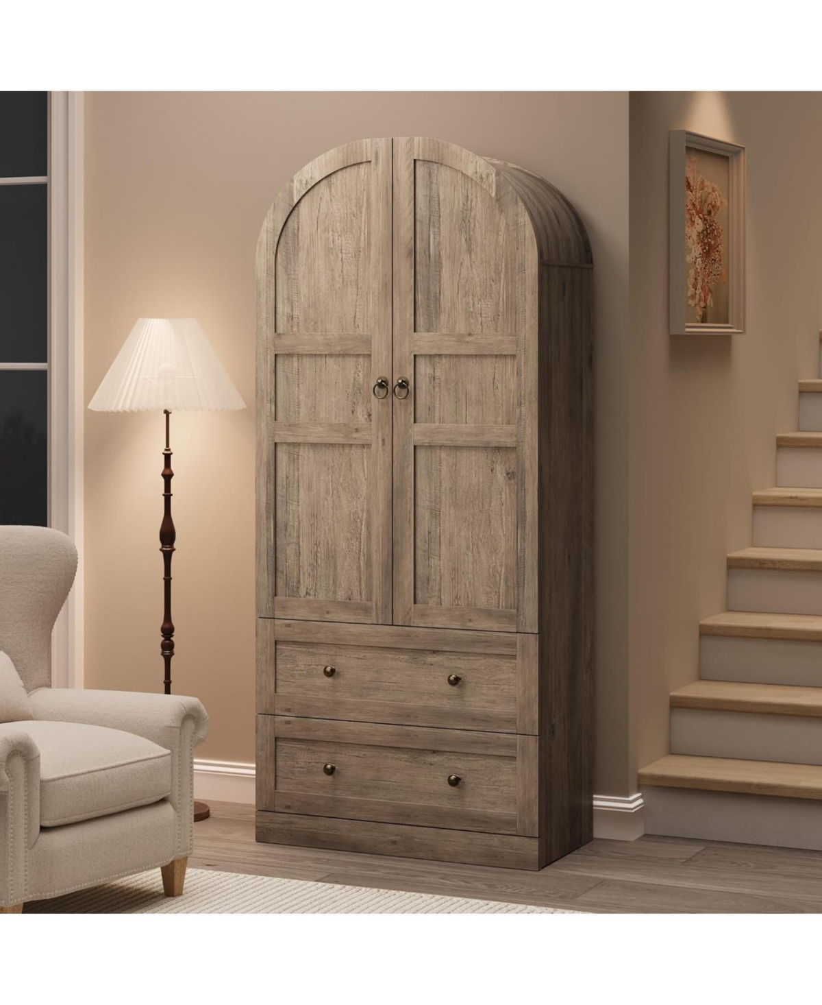 Click here for homfan 72 Inch Tall Dome Bookcase with Drawers and... prices