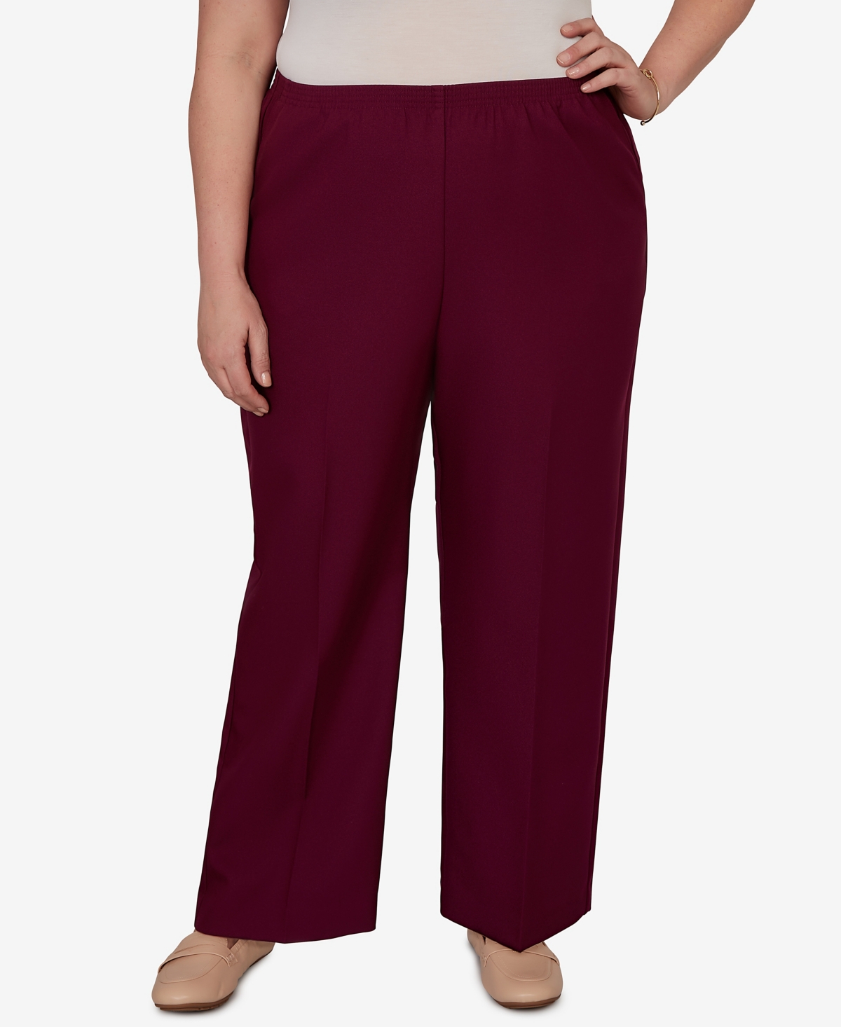 Click here for Alfred Dunner Plus Size Colored Mid-Rise Pants - B... prices