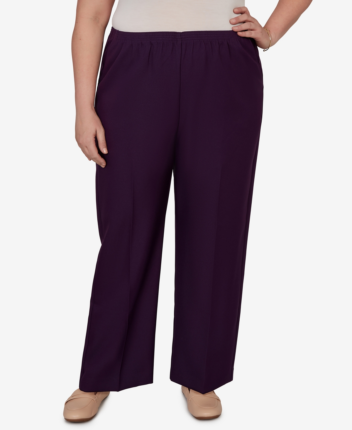 Click here for Alfred Dunner Plus Size Colored Mid-Rise Pants - P... prices