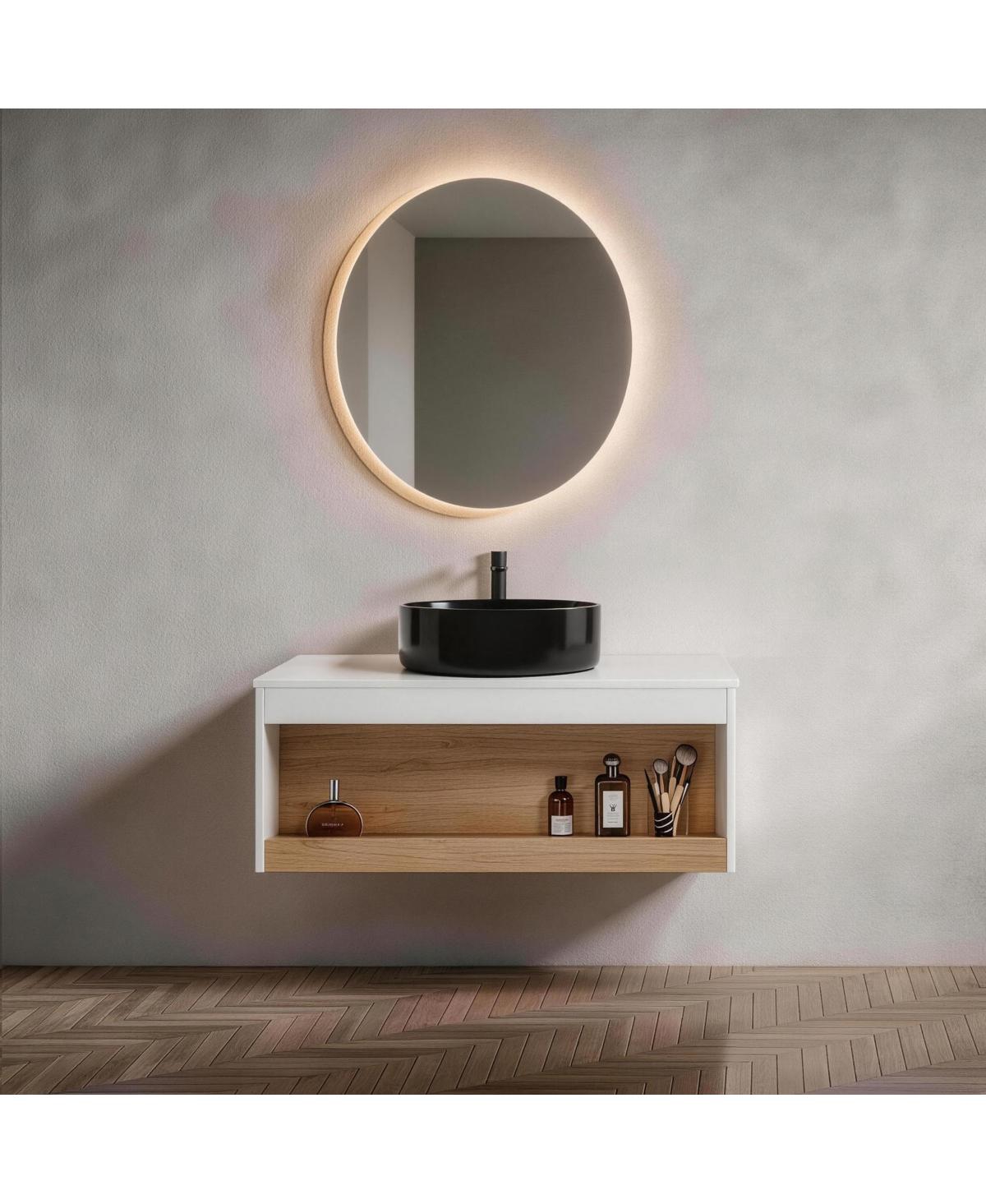 Click here for Sillysis 35.4 Inch Wall Mounted Bathroom Vanity wi... prices