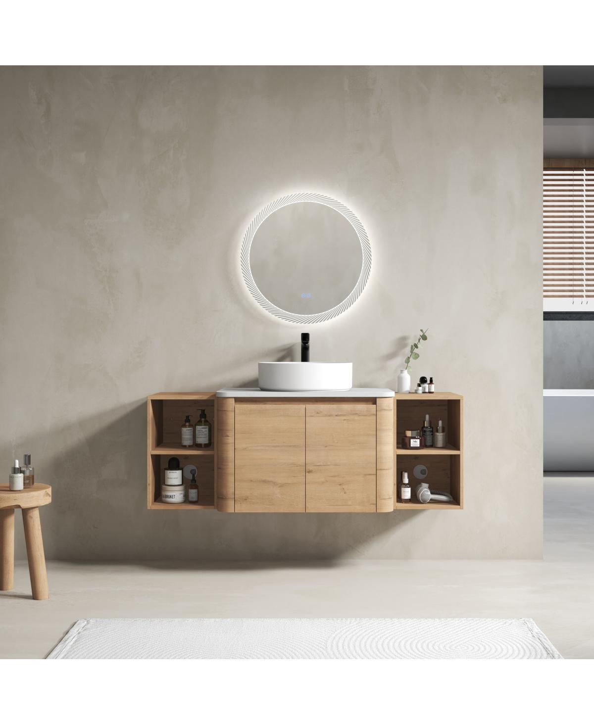 Click here for Sillysis 53 Inch Wall Mounted Bathroom Vanity with... prices