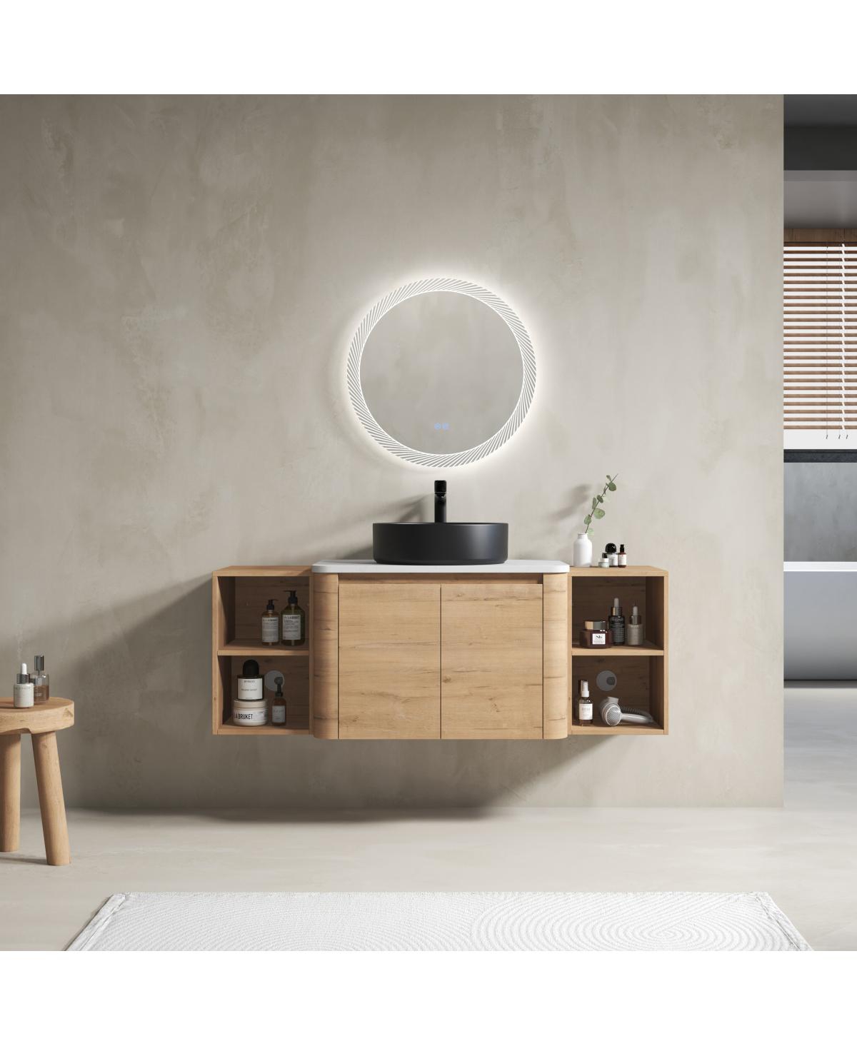 Click here for Sillysis 53 Inch Wall Mounted Bathroom Vanity with... prices