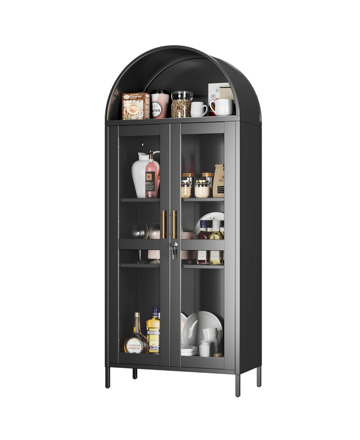 Click here for Boyel Living Metal Arched Display Cabinet with Loc... prices