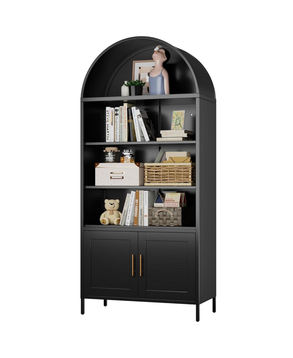 Click here for Boyel Living Metal Arched Bookcase Cabinet  Wide T... prices