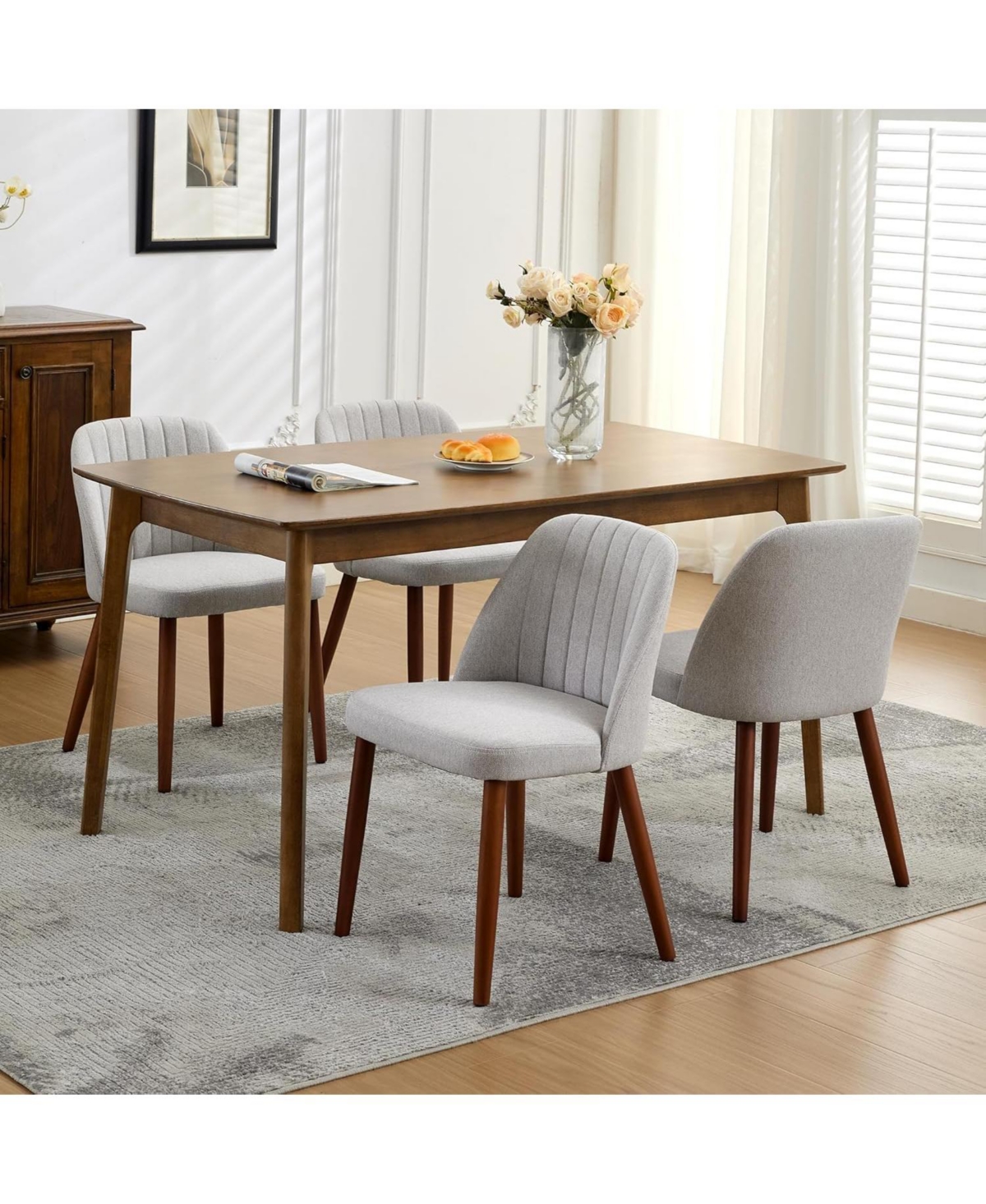 Click here for homfan Modern Wooden Dining Chairs Set - Upholster... prices